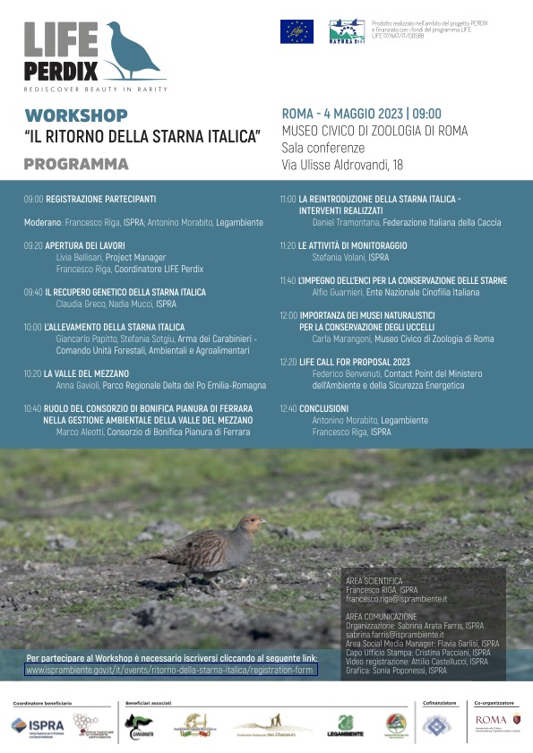 Workshop Ispra a Roma - Il ritorno della Starna italica - www.lifeperdix.eu